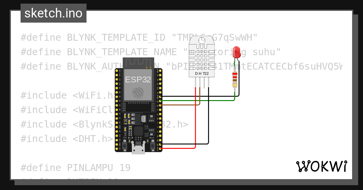 Monitoring Suhu Wokwi Esp32 Stm32 Arduino Simulator