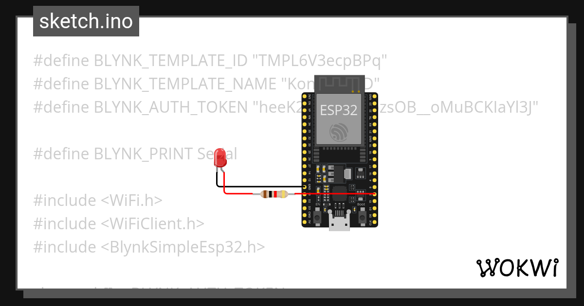 Kontrol LED Blynk - Wokwi ESP32, STM32, Arduino Simulator Kontrol LED Blynk - Wokwi ESP32, STM32, Arduino Simulator