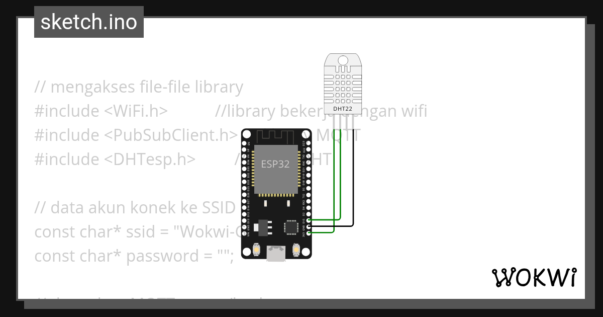 Publisher - Suhu to 2 LED - Wokwi ESP32, STM32, Arduino Simulator