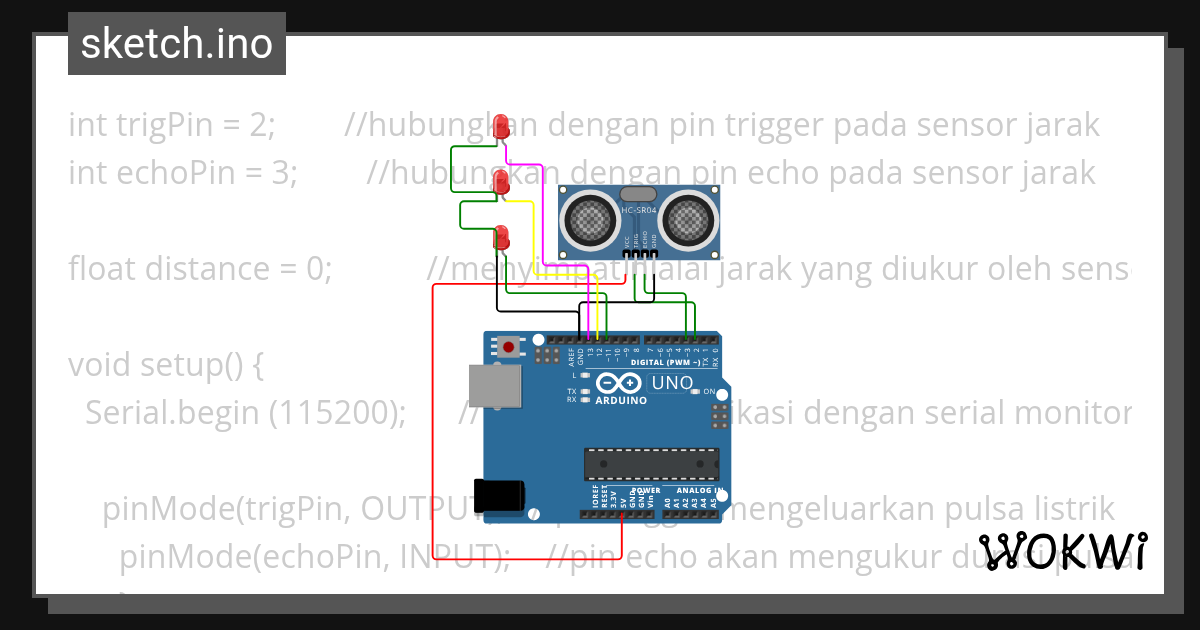 Ultrasonic Irwansyah Copy - Wokwi ESP32, STM32, Arduino Simulator
