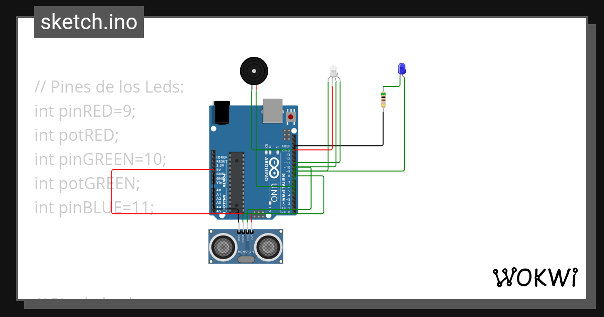 SENSOR PROXIMIDAD COCHE APOCALÍPTICO con zumbador Y RGB ANDRES(2) - Wokwi ESP32, STM32, Arduino ...