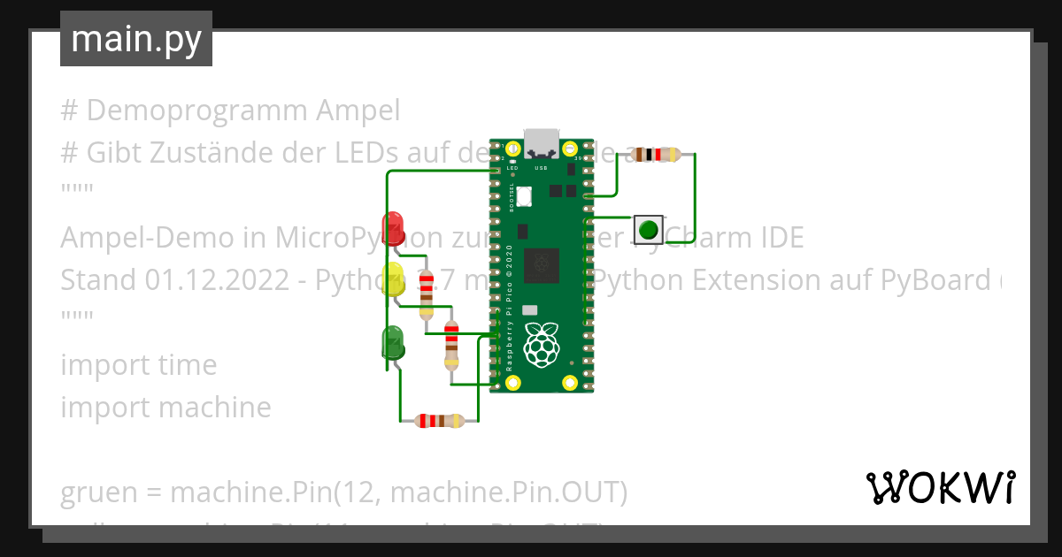 Demoprogramm Ampel Wokwi Esp32 Stm32 Arduino Simulator 5915
