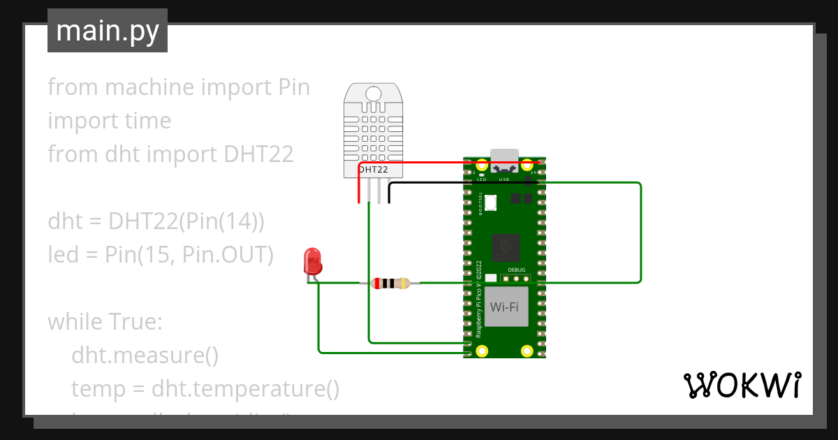 DHT22 - Wokwi ESP32, STM32, Arduino Simulator