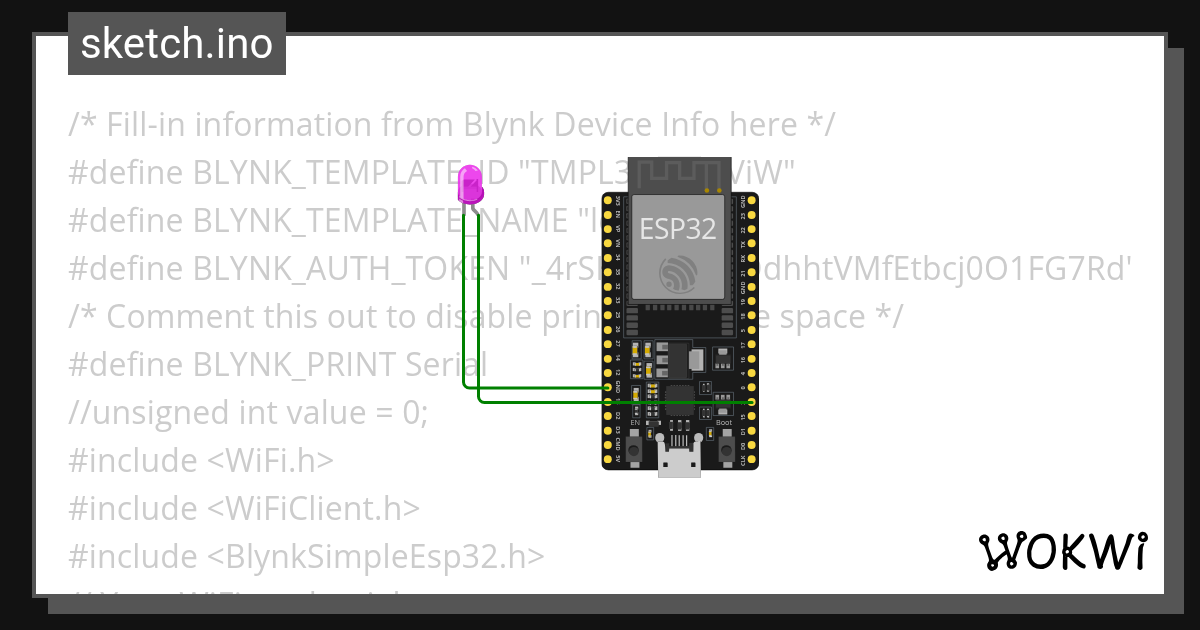 LED LIGHT - Wokwi ESP32, STM32, Arduino Simulator