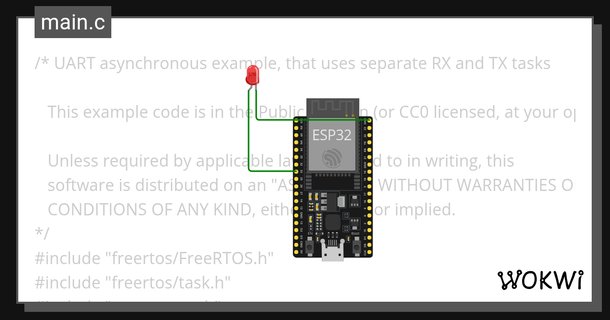 uart code - Wokwi ESP32, STM32, Arduino Simulator