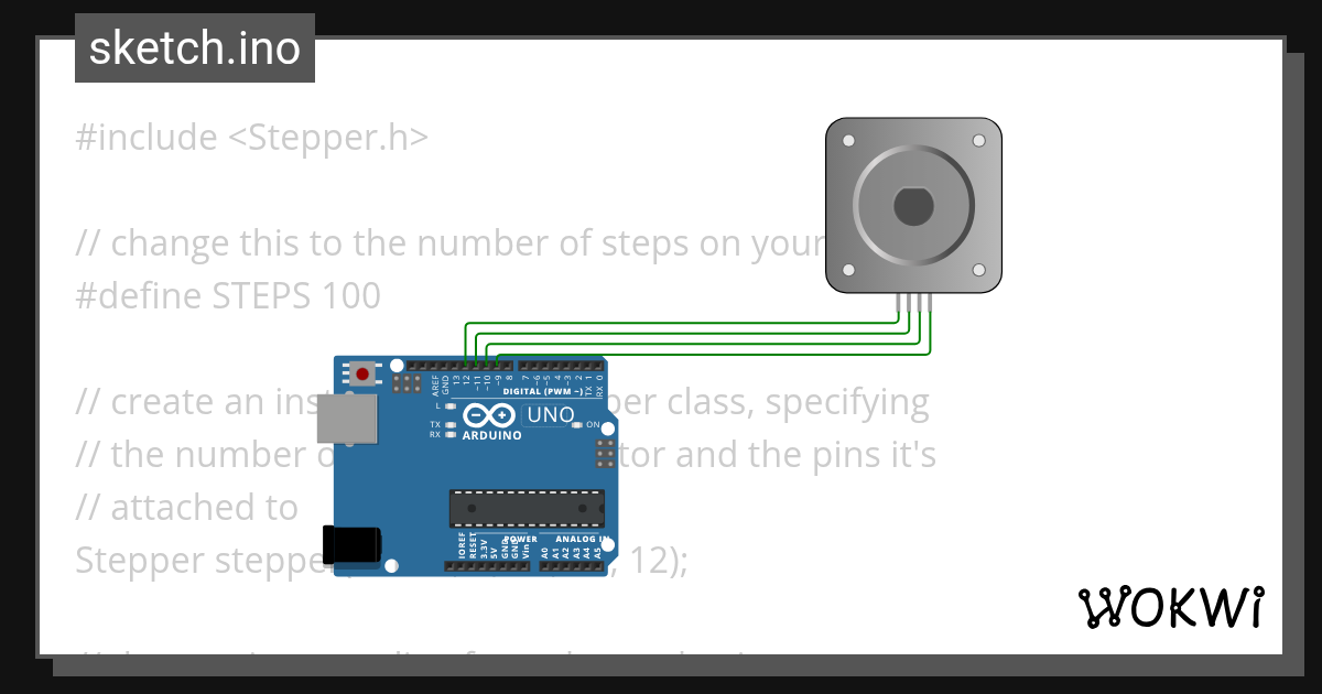 Stepper Motor - Wokwi ESP32, STM32, Arduino Simulator