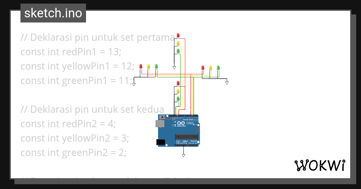 Lampu Merah Rizky - Wokwi ESP32, STM32, Arduino Simulator