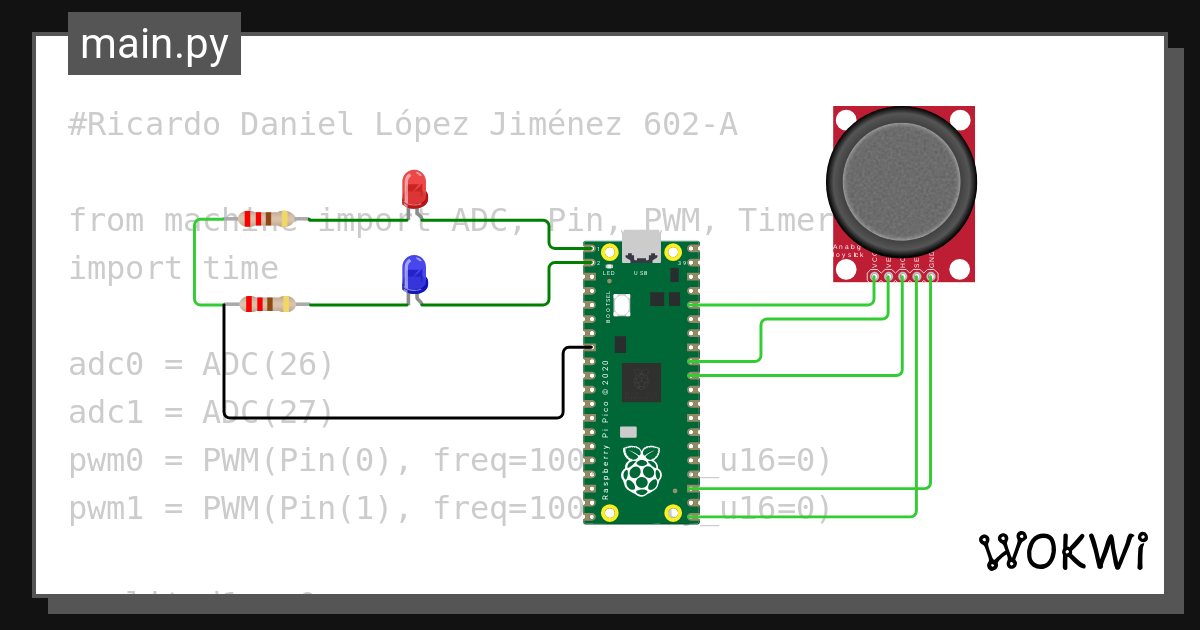 Ricardo Daniel Lopez Jimenez Joisticky Wokwi Esp32 Stm32 Arduino Simulator