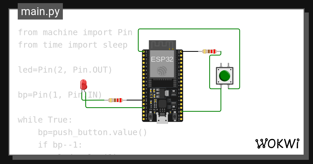Essai Tor Bouton Poussoir Wokwi Esp32 Stm32 Arduino Simulator 4611