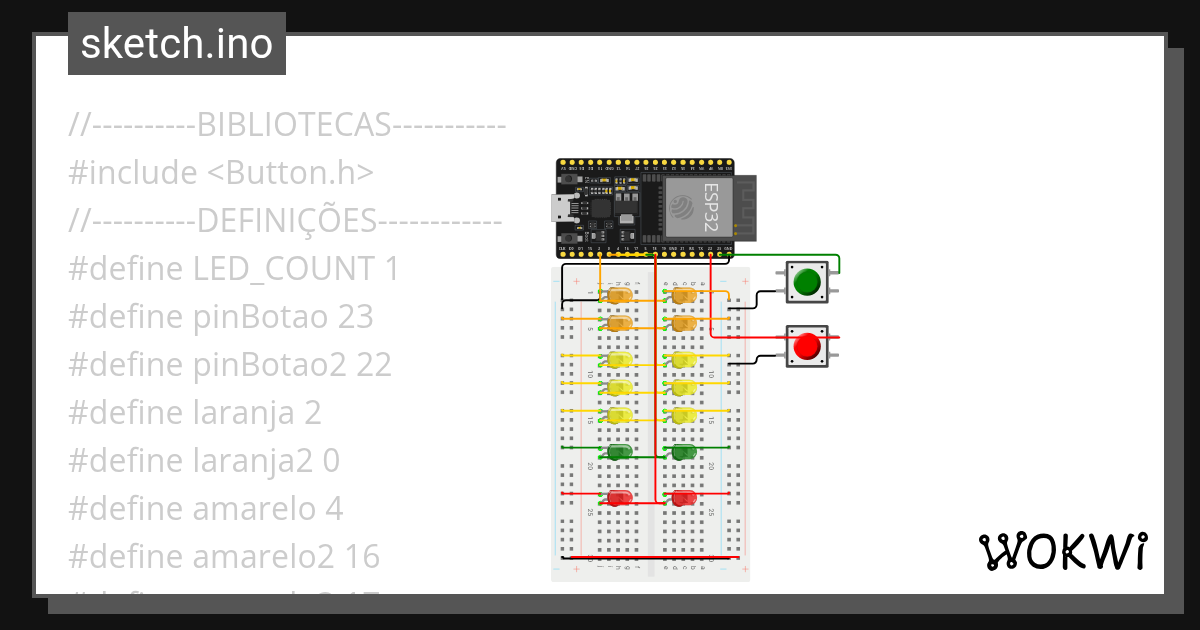 Desafio-cai-semaforo4milla - Wokwi ESP32, STM32, Arduino Simulator