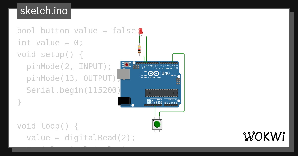 16 Obvod Tlačidlo A Led Dióda Wokwi Esp32 Stm32 Arduino Simulator 1130