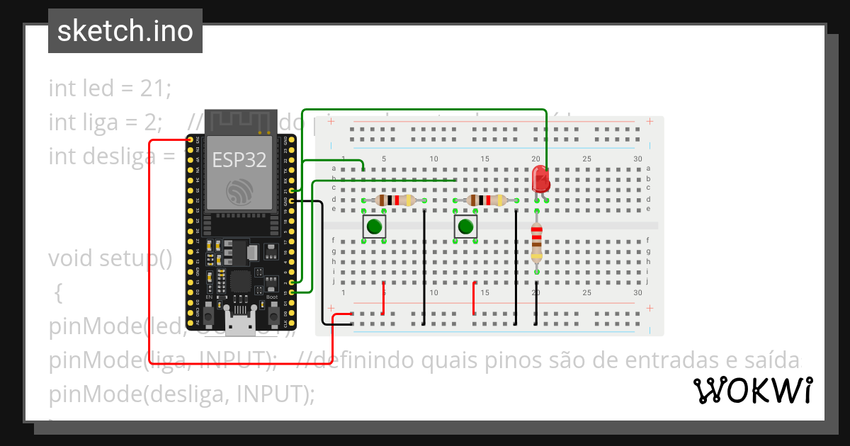 Esp32 Botão Liga Desliga Wokwi Esp32 Stm32 Arduino Simulator 2518