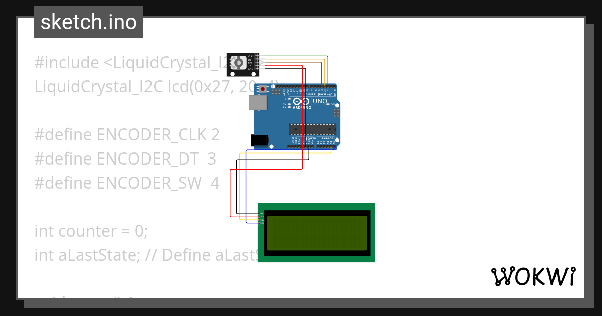 Rotary LCD Copy - Wokwi ESP32, STM32, Arduino Simulator