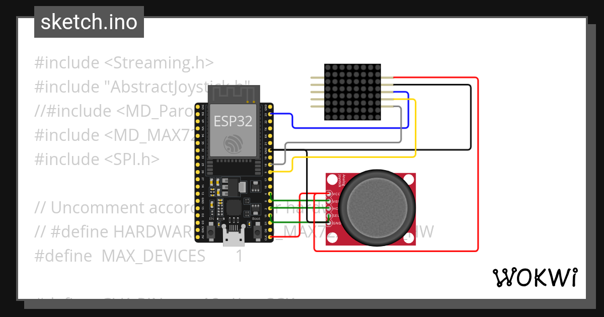 Simple ESP32 Joystick vpp - Wokwi ESP32, STM32, Arduino Simulator