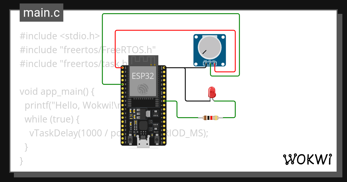 Exercise ADC - Wokwi ESP32, STM32, Arduino Simulator