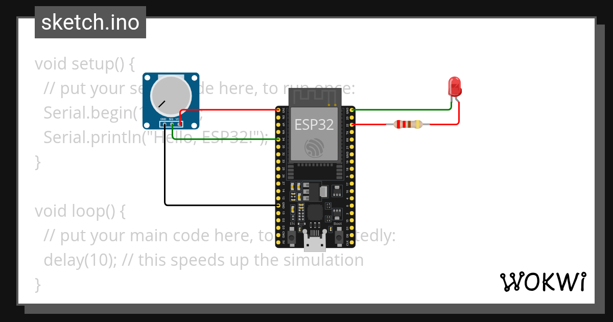 Potentionmeter Adc Wokwi Esp32 Stm32 Arduino Simulator