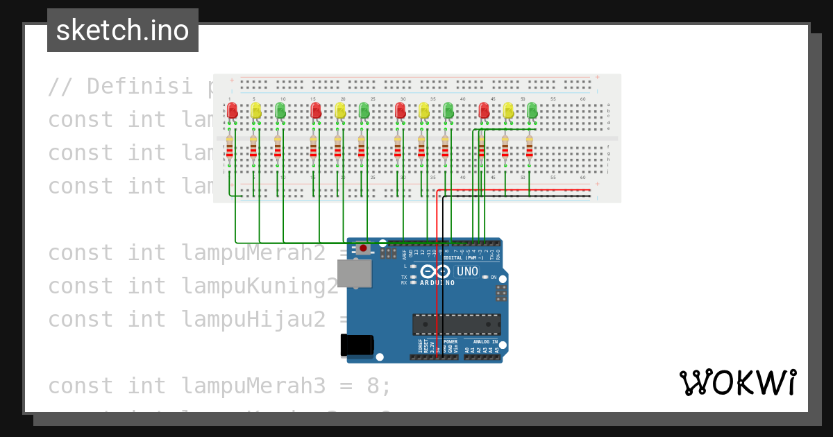 4 Lampu Lalulintas Wokwi Esp32 Stm32 Arduino Simulator