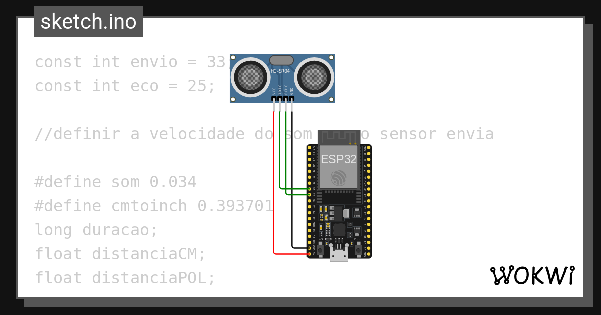 Sensor Ultrassonico Wokwi Esp32 Stm32 Arduino Simulator