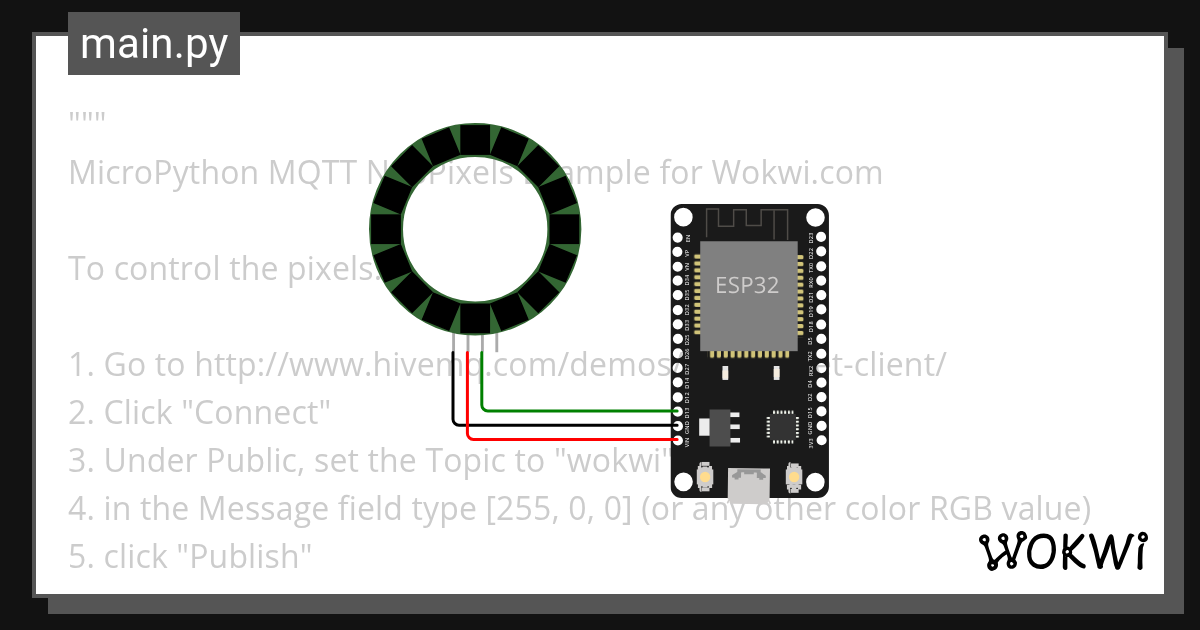 Micropython Mqtt Neopixels Copy Wokwi Esp32 Stm32 Arduino Simulator 