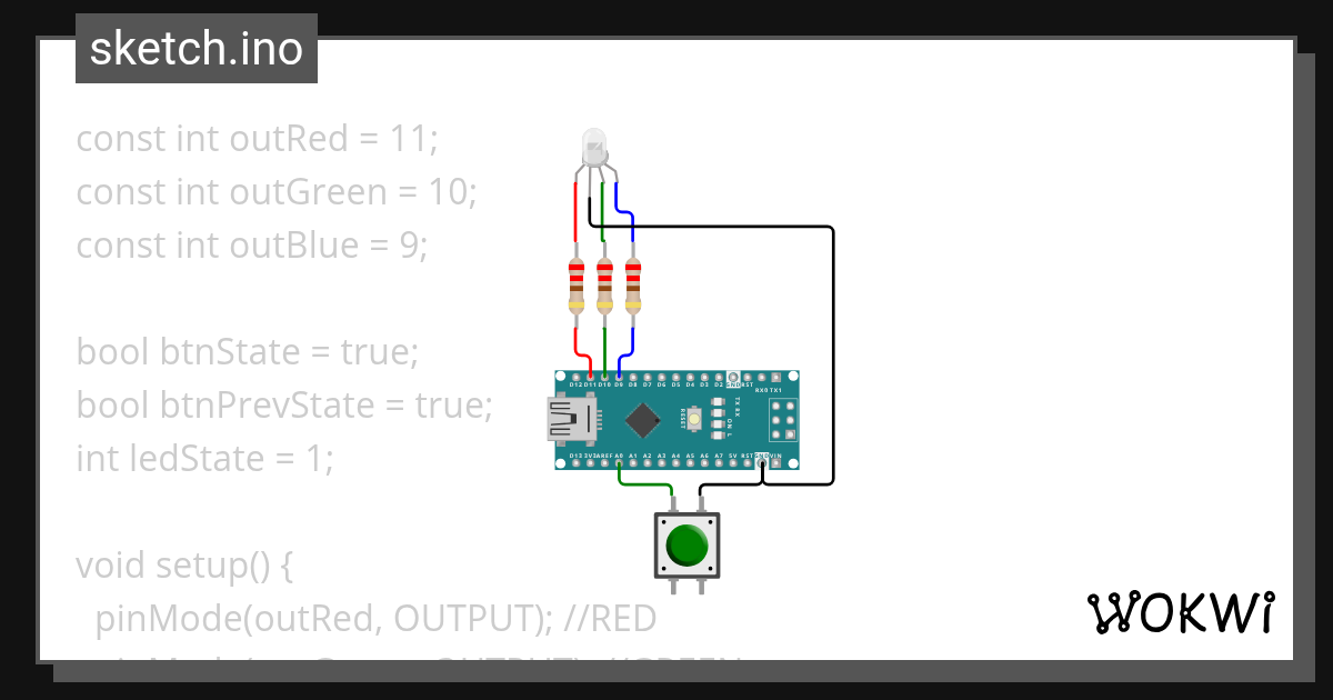 RGB LED with Fade - Wokwi ESP32, STM32, Arduino Simulator