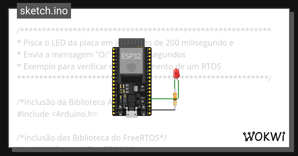 FreeRTOS_ex01 - Wokwi ESP32, STM32, Arduino Simulator