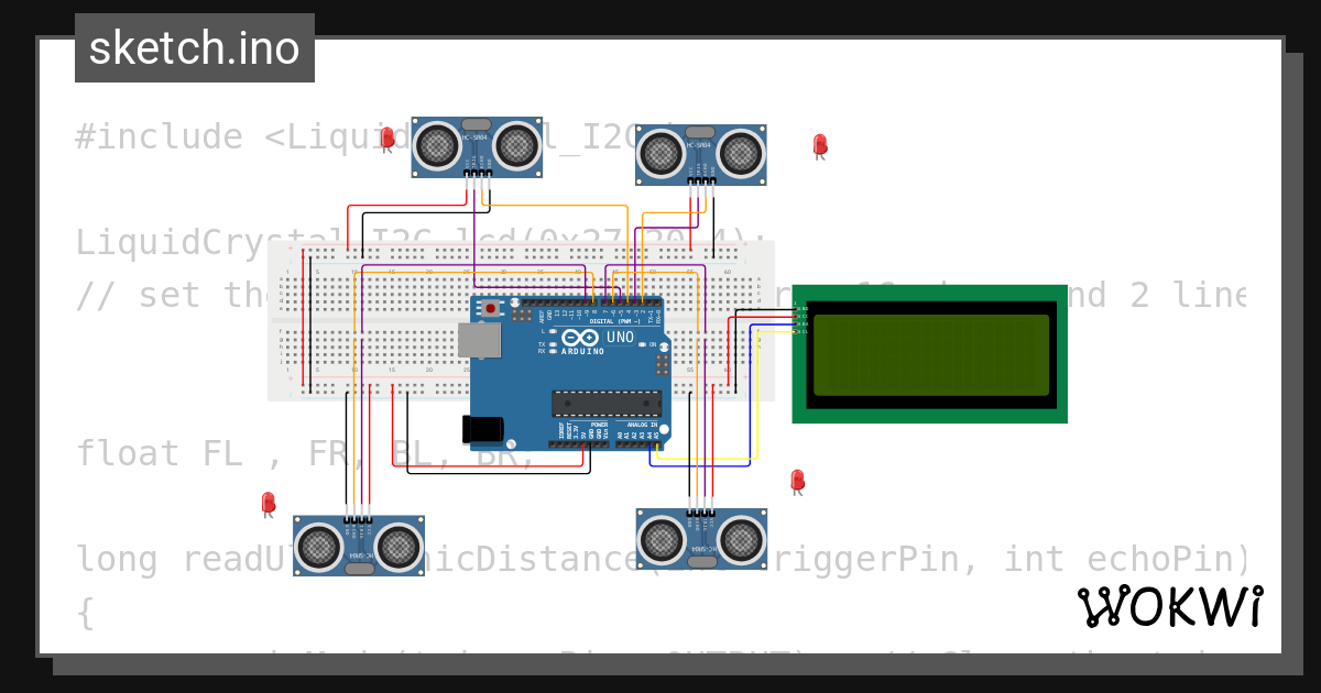 Detector De Objetos Para Vehiculos Wokwi Esp32 Stm32 Arduino Simulator 2417