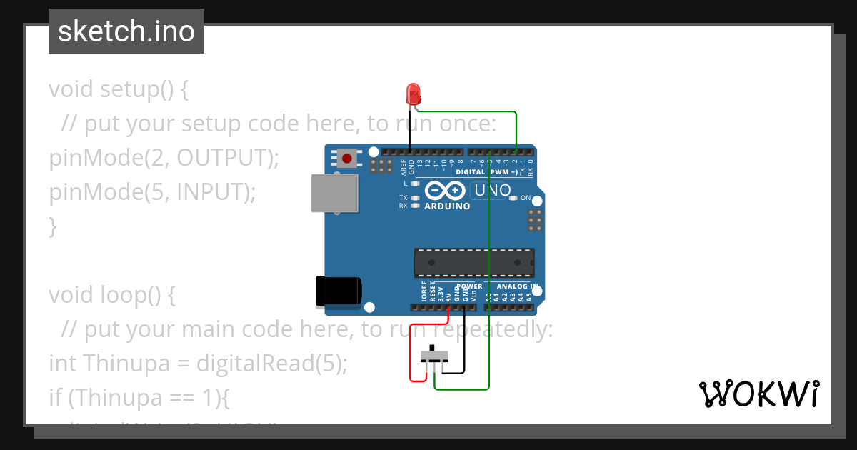 Switch LED - Wokwi ESP32, STM32, Arduino Simulator Switch LED - Wokwi ESP32, STM32, Arduino Simulator