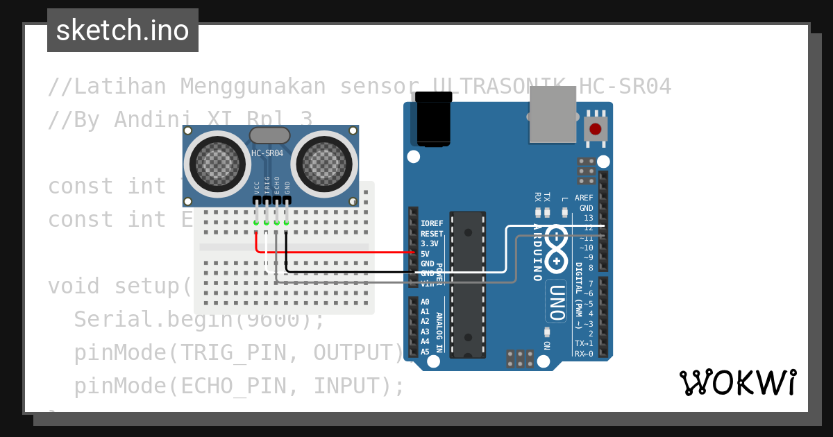 Sensor Ultrasonik Hc Sr04 Wokwi Esp32 Stm32 Arduino Simulator