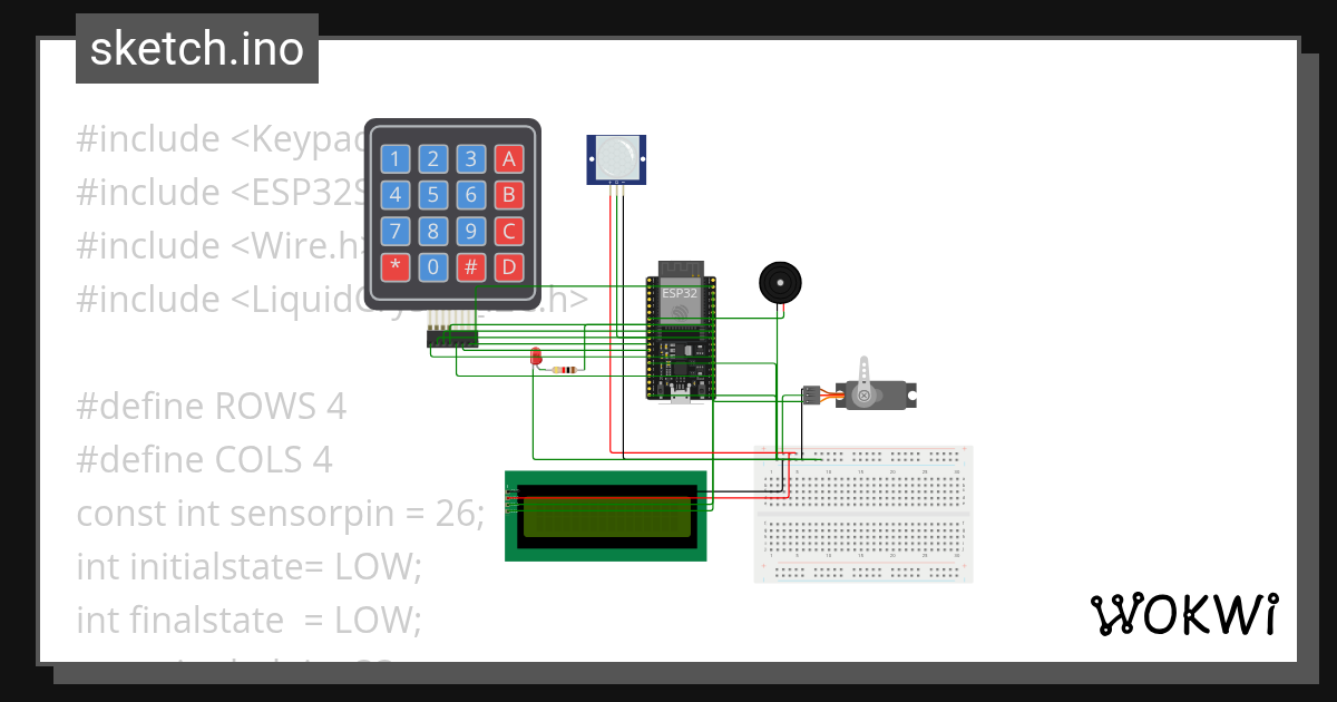 AUTOMATED DOOR - Wokwi ESP32, STM32, Arduino Simulator