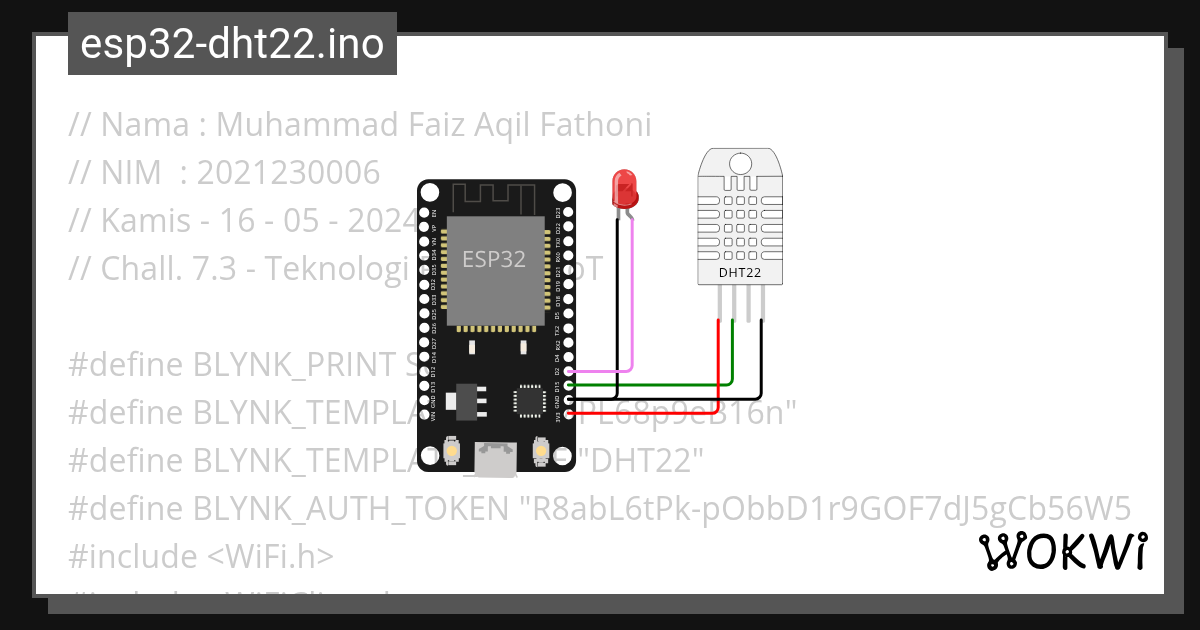 Challenge 7.3 Bekerja dengan Sensor Temperatur dan Kelembaban (Muhammad Faiz Aqil Fathoni ...