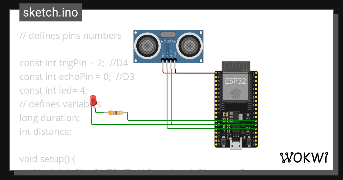Ultra Sonic Wokwi Esp32 Stm32 Arduino Simulator 6724