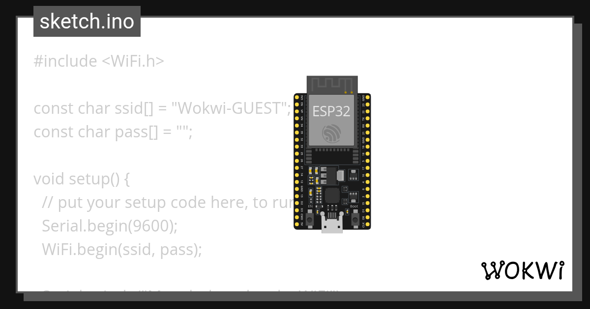 Kelas IoT - Menyambungkan ke WiFi - Wokwi ESP32, STM32, Arduino Simulator Kelas IoT - Menyambungkan ke WiFi - Wokwi ESP32, STM32, Arduino Simulator