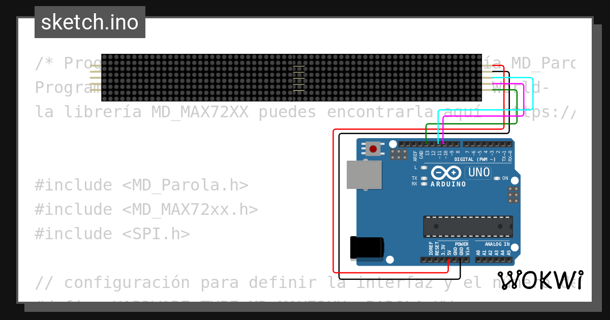 Matrix Md Parola Copy 6 Wokwi Esp32 Stm32 Arduino Simulator 