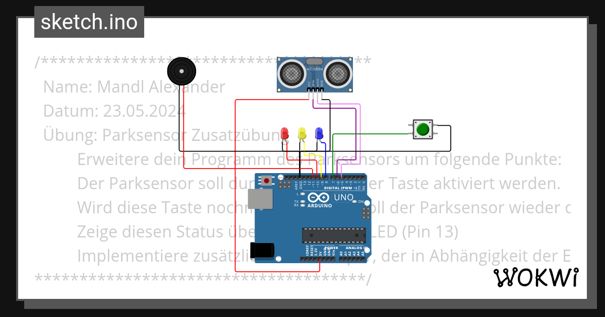 Parksensor - Wokwi ESP32, STM32, Arduino Simulator