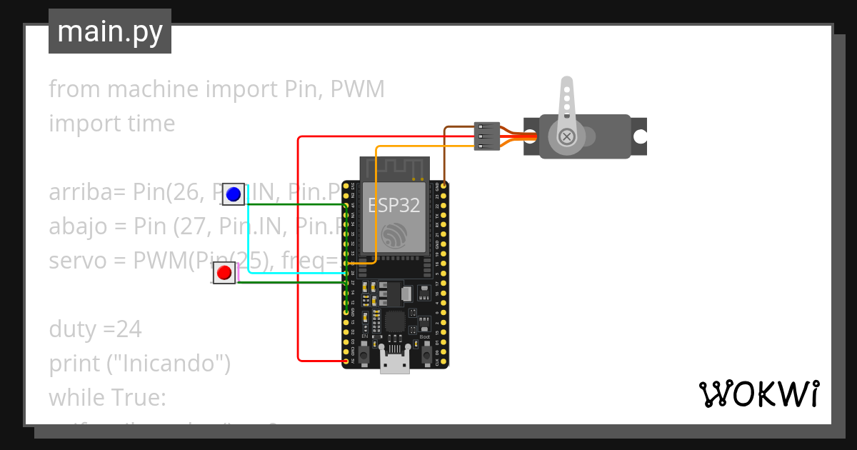 MicroServo duty - Wokwi ESP32, STM32, Arduino Simulator
