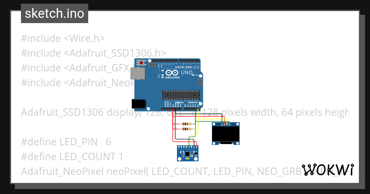 Gyroscope Oled Wokwi Esp32 Stm32 Arduino Simulator