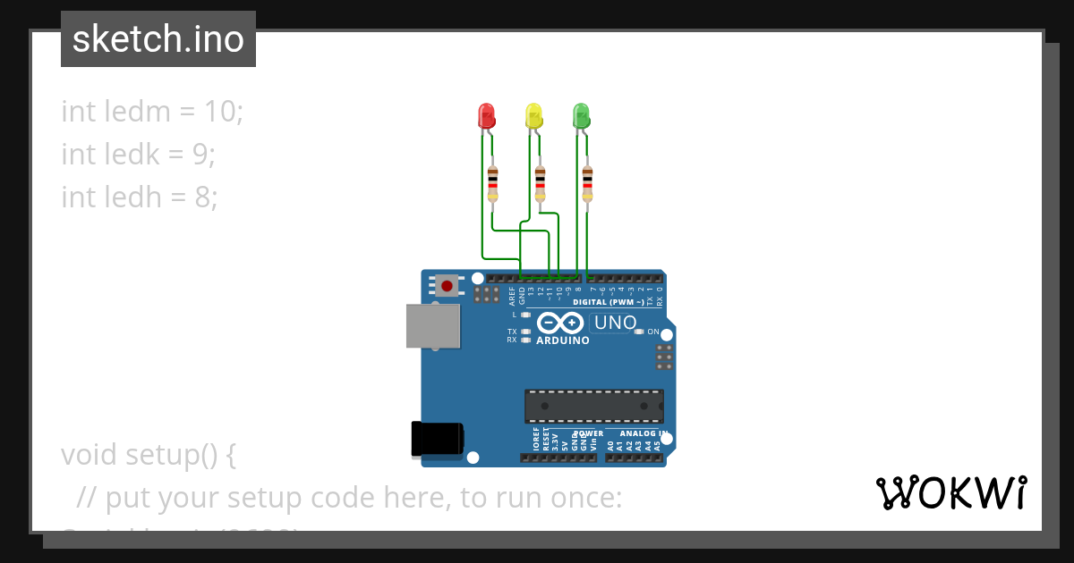 lampu merah - Wokwi ESP32, STM32, Arduino Simulator