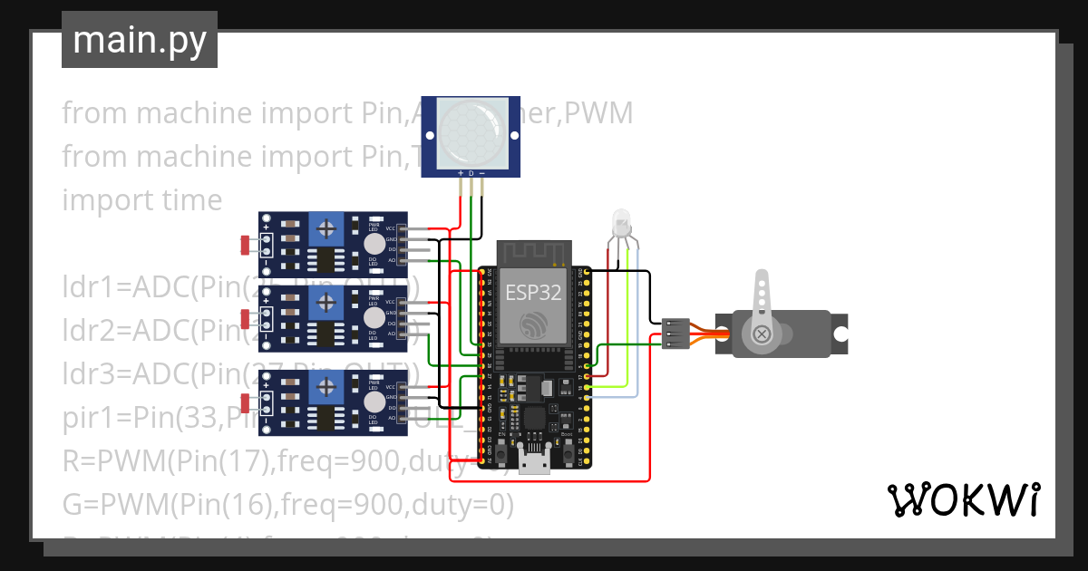 LDR (A) - Wokwi ESP32, STM32, Arduino Simulator