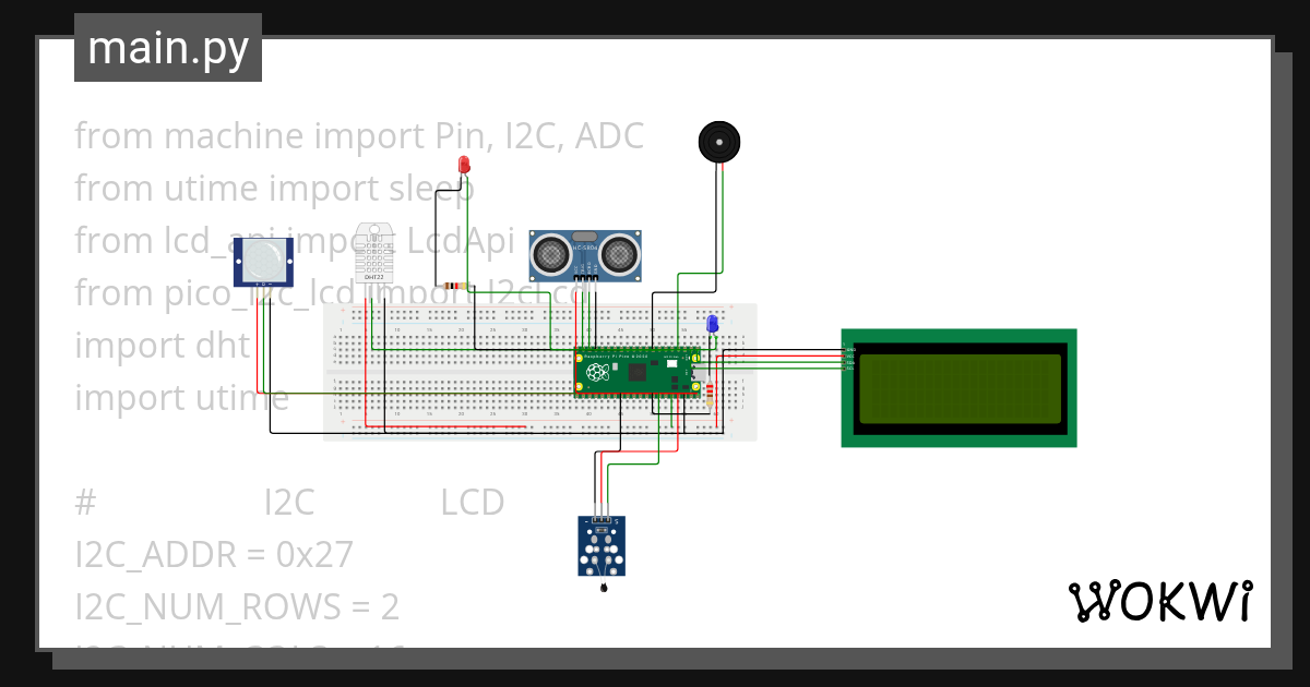 Raspberry Pi Pico W with DH22 and LCD1602 Temperature meter Copy (2) - Wokwi ESP32, STM32 ...