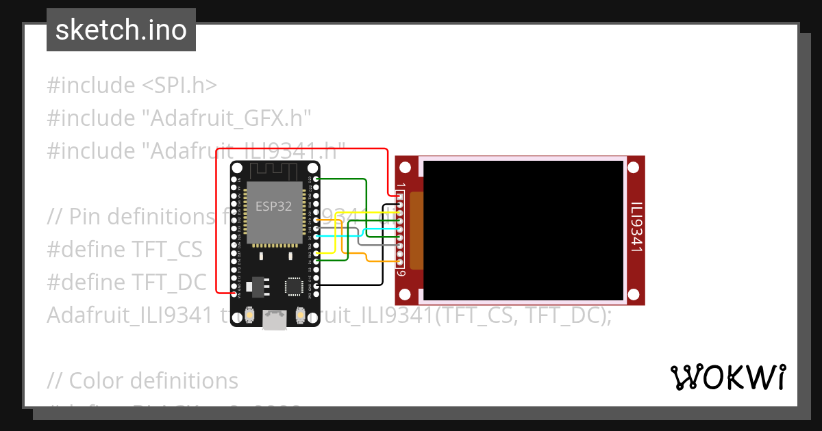 esp32-ILI9341 continuous graph plot Copy - Wokwi ESP32, STM32, Arduino Simulator