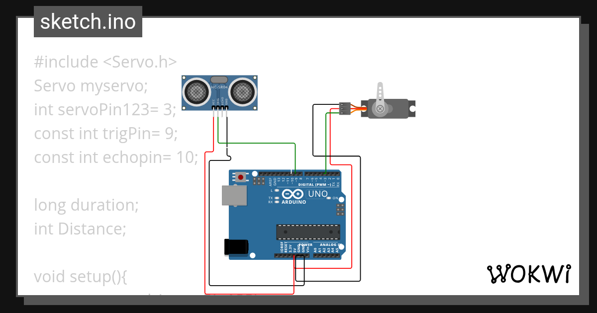servo dan sensor - Wokwi ESP32, STM32, Arduino Simulator servo dan sensor - Wokwi ESP32, STM32, Arduino Simulator
