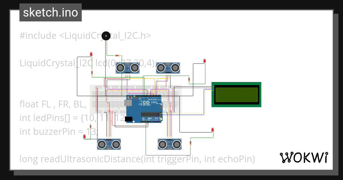 Detector de objetos para vehiculos Clase IOT 2 Copy - Wokwi ESP32, STM32, Arduino Simulator