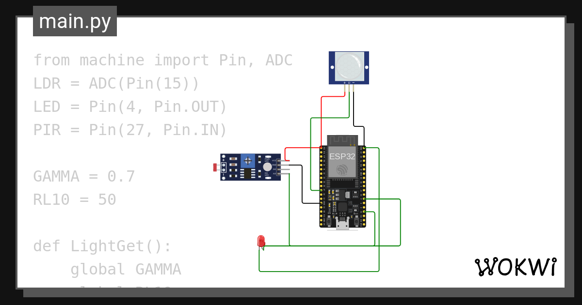 人体感应灯 Wokwi Esp32 Stm32 Arduino Simulator 8657