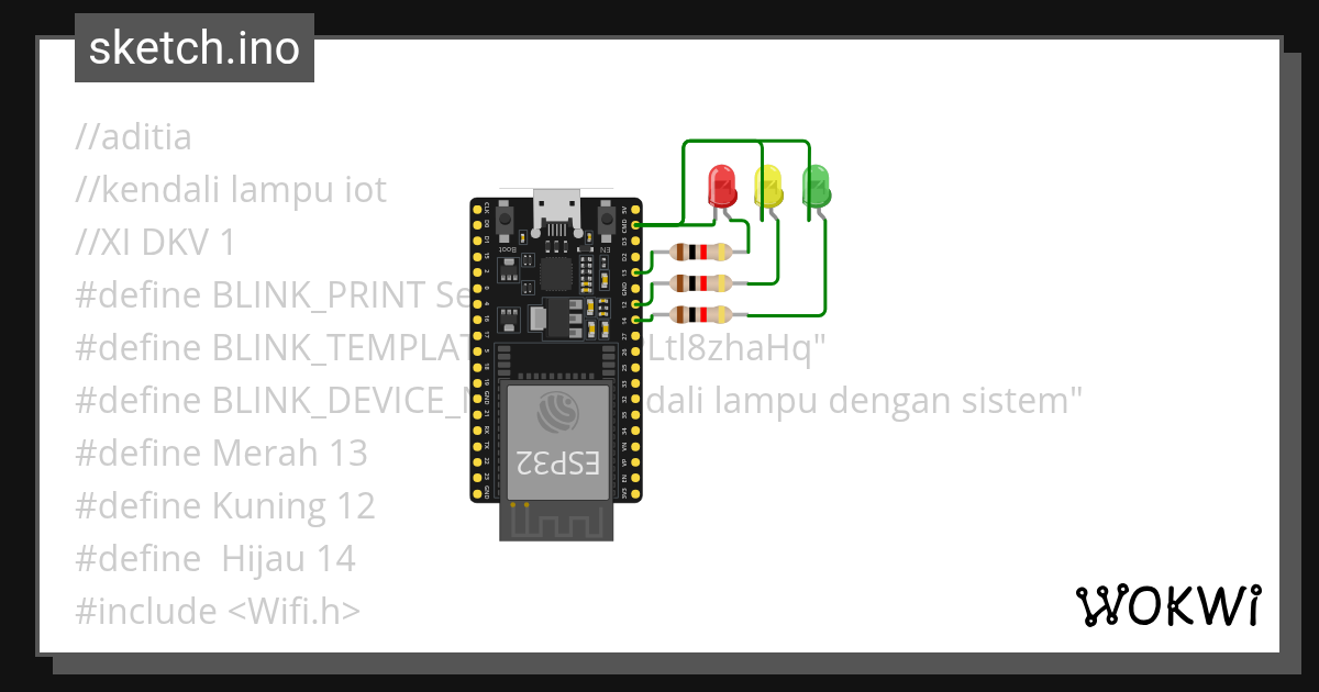 kendali lampu sistem aditia XI DKV 1 - Wokwi ESP32, STM32, Arduino ... kendali lampu sistem aditia XI DKV 1 - Wokwi ESP32, STM32, Arduino ...