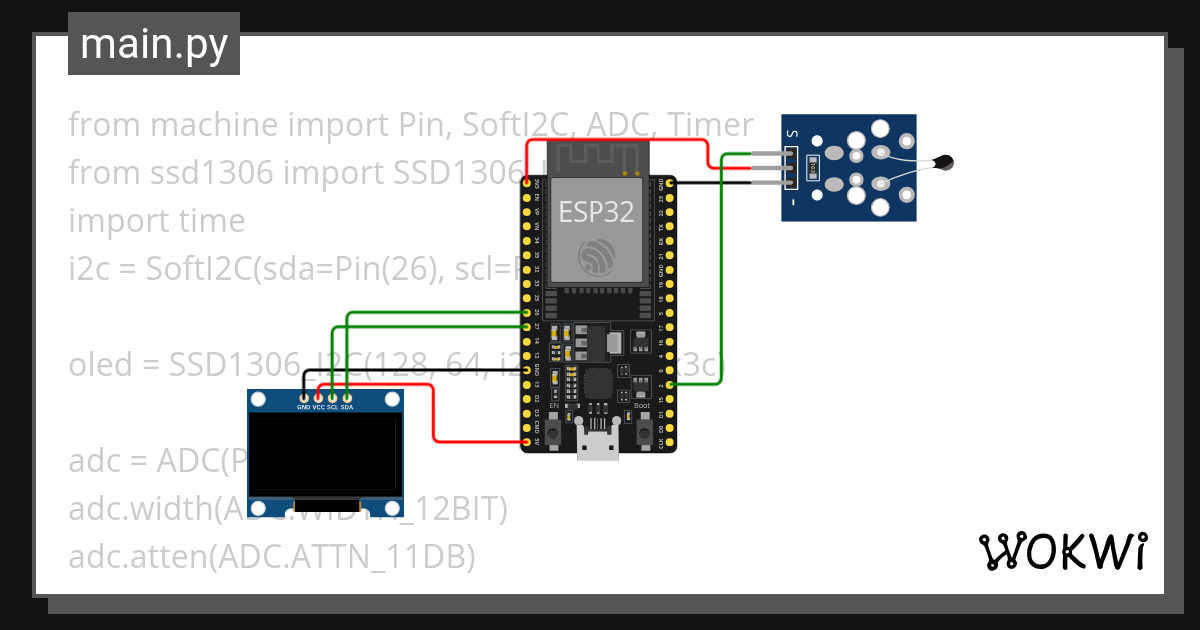 模拟温度传感器 Wokwi Esp32 Stm32 Arduino Simulator