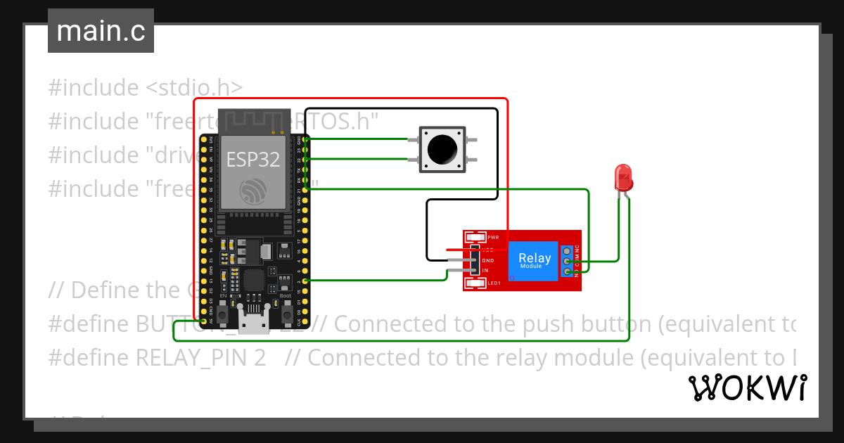 relay_button_and_load - Wokwi ESP32, STM32, Arduino Simulator