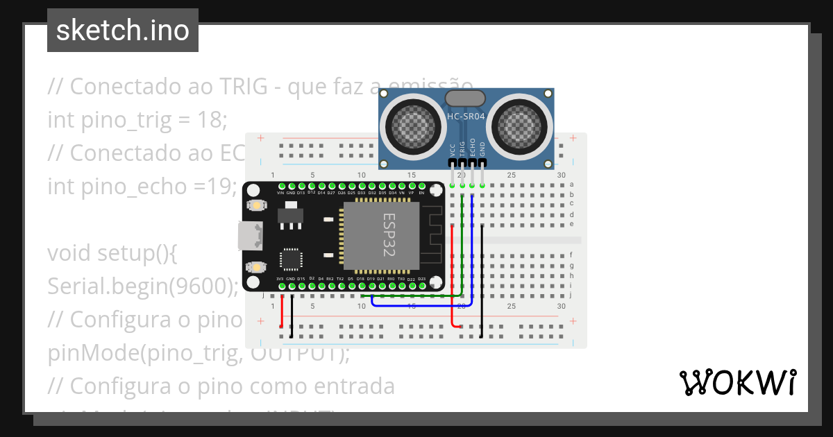 09sensordistância Wokwi Esp32 Stm32 Arduino Simulator 7219