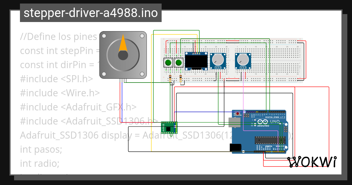 motor paso a paso 5 - Wokwi ESP32, STM32, Arduino Simulator