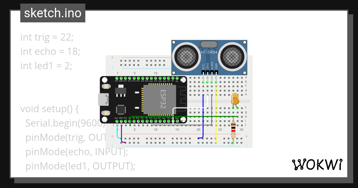 09_sensor_distancia - Wokwi ESP32, STM32, Arduino Simulator