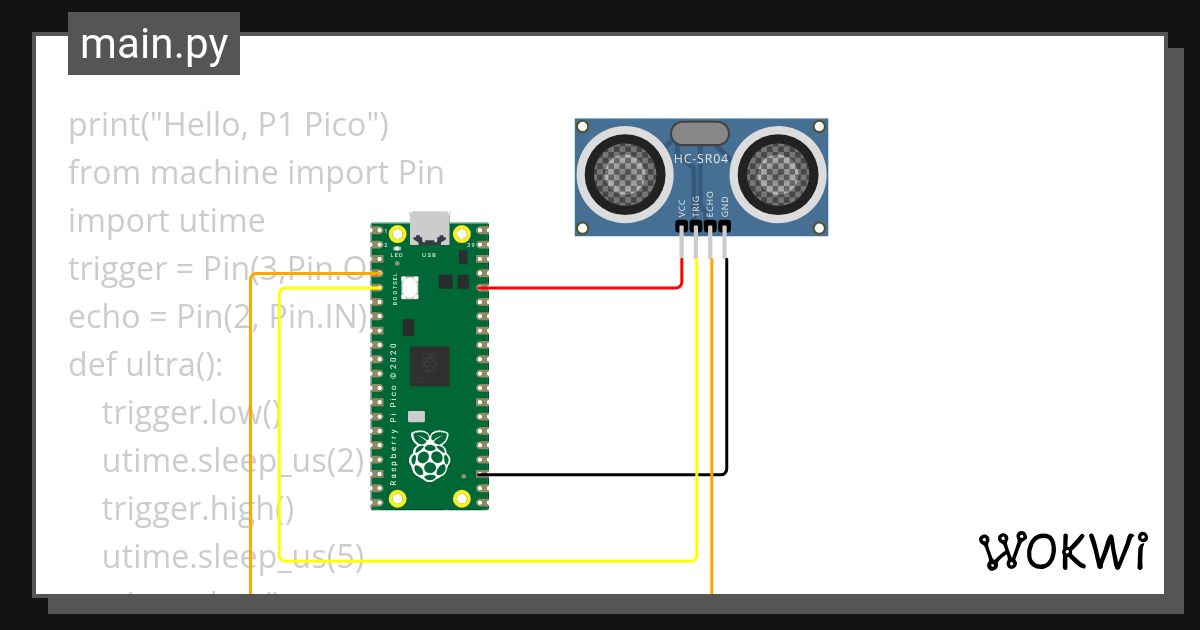 distance.py - Wokwi ESP32, STM32, Arduino Simulator